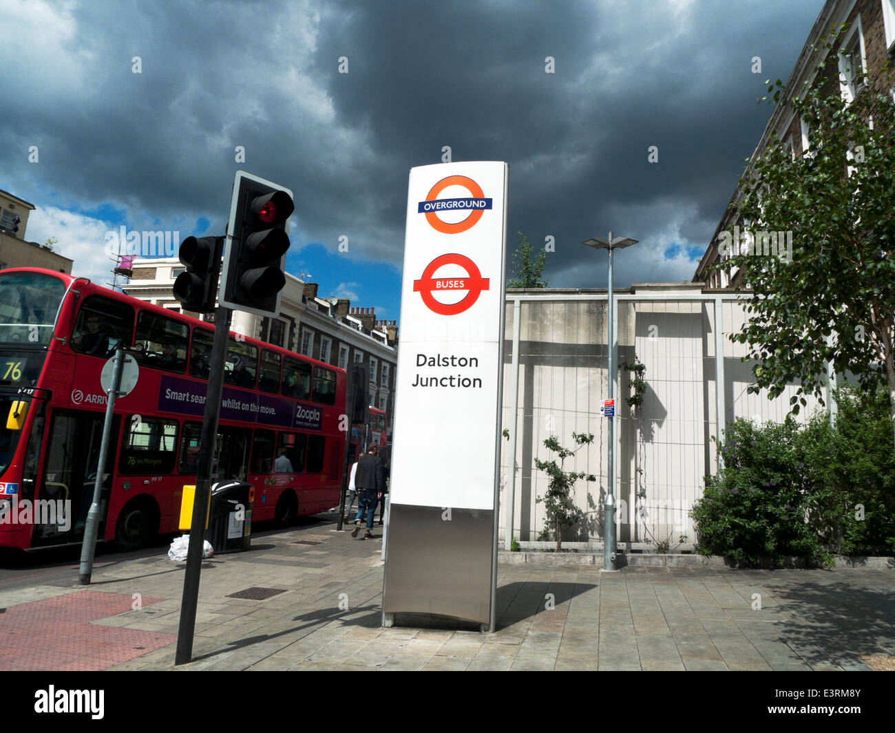 Dalston Junction underground station sign on Kingsland Road, Dalston ...