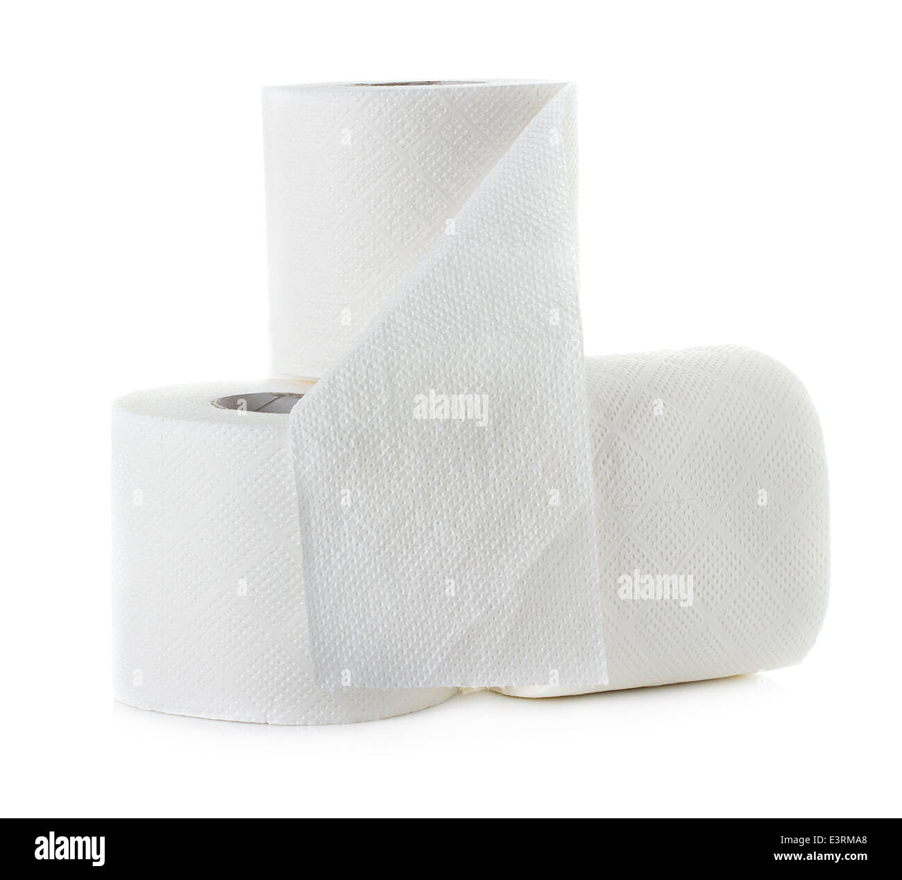 toilet paper close-up isolated on white background Stock Photo - Alamy
