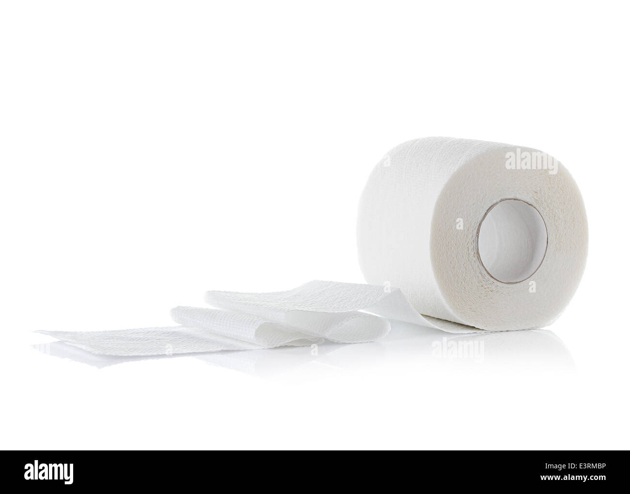toilet paper close-up isolated on white background Stock Photo - Alamy