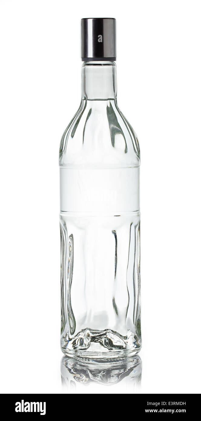 Bottle of vodka close up on white background Stock Photo - Alamy