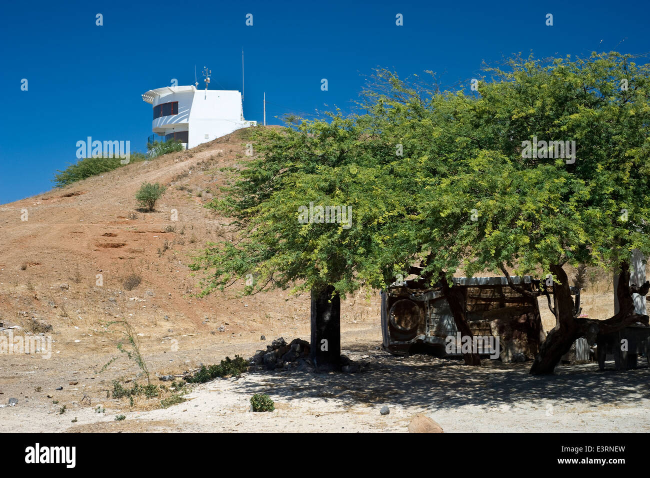 A street view in Mindelo, the only town on Sao Vicente Island, Cape ...