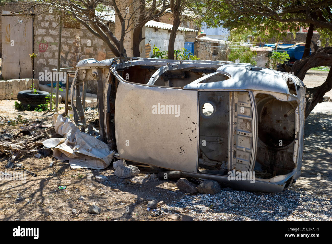 A street view in Mindelo, the only town on Sao Vicente Island, Cape ...