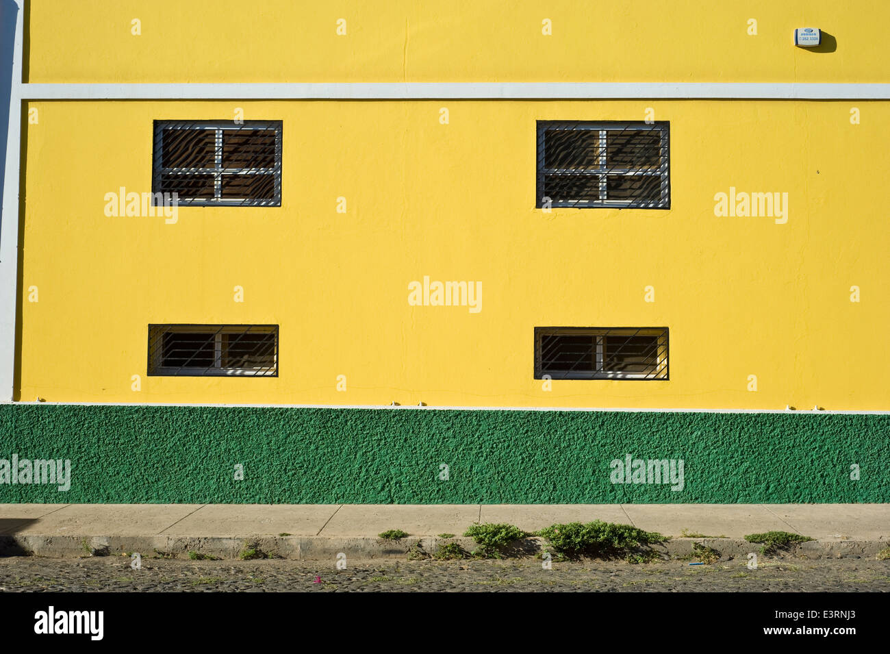 A street view in Mindelo, the only town on Sao Vicente Island, Cape ...