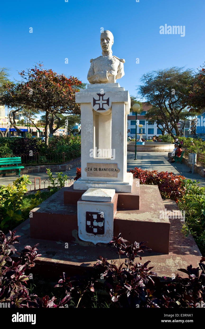 A street view in Mindelo, the only town on Sao Vicente Island, Cape ...