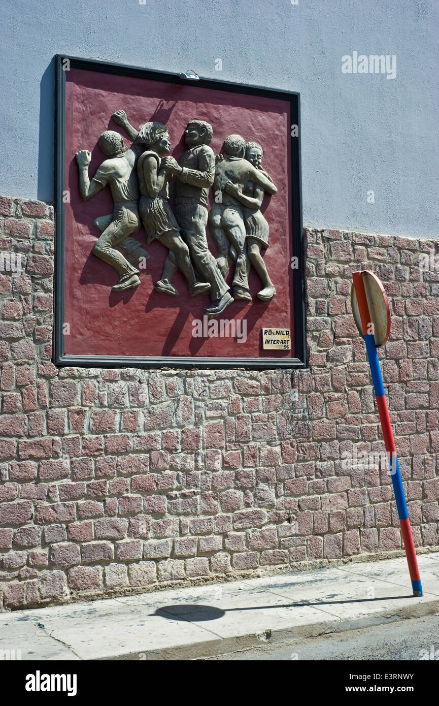 A street view in Mindelo, the only town on Sao Vicente Island, Cape ...
