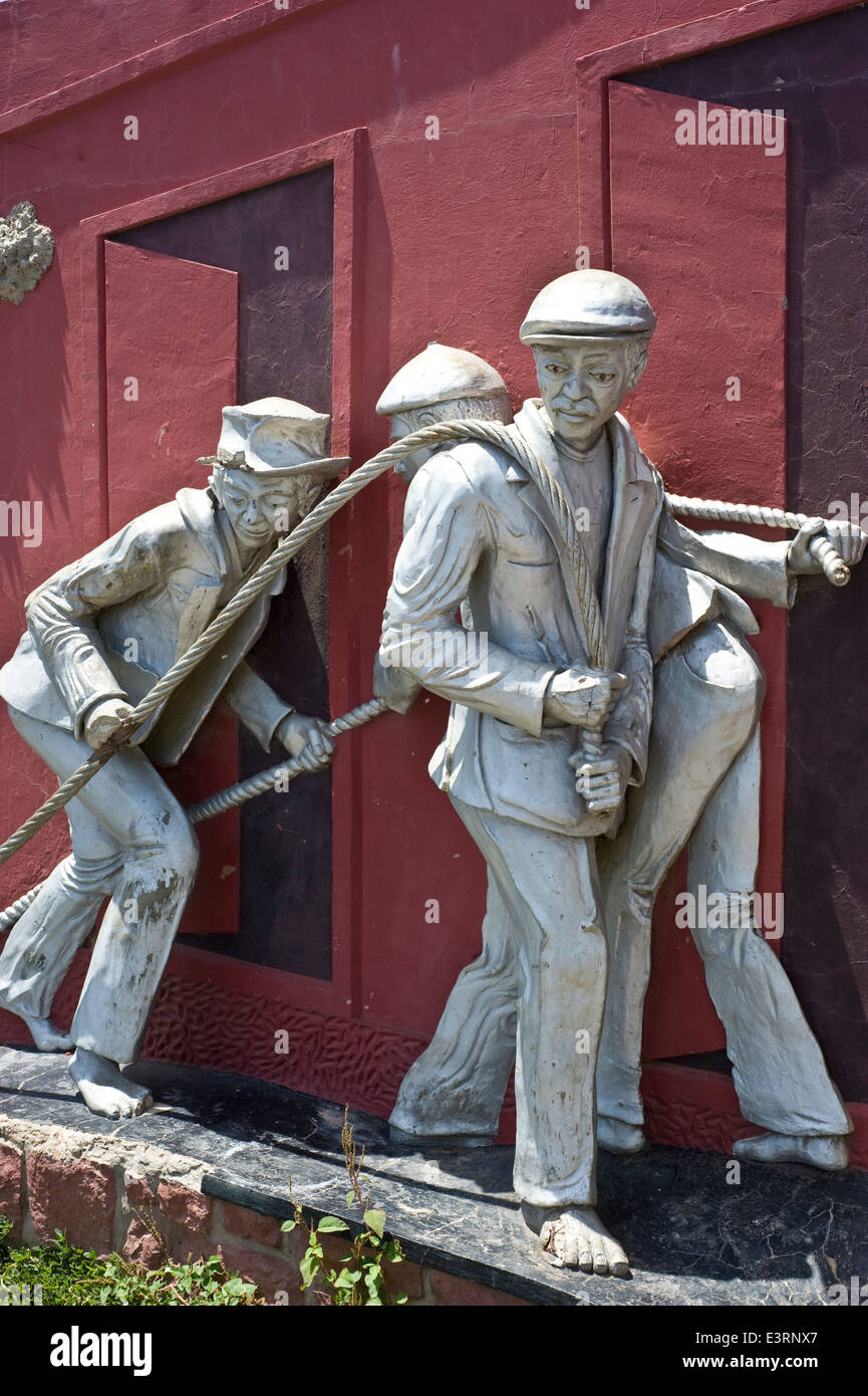 A street view in Mindelo, the only town on Sao Vicente Island, Cape ...