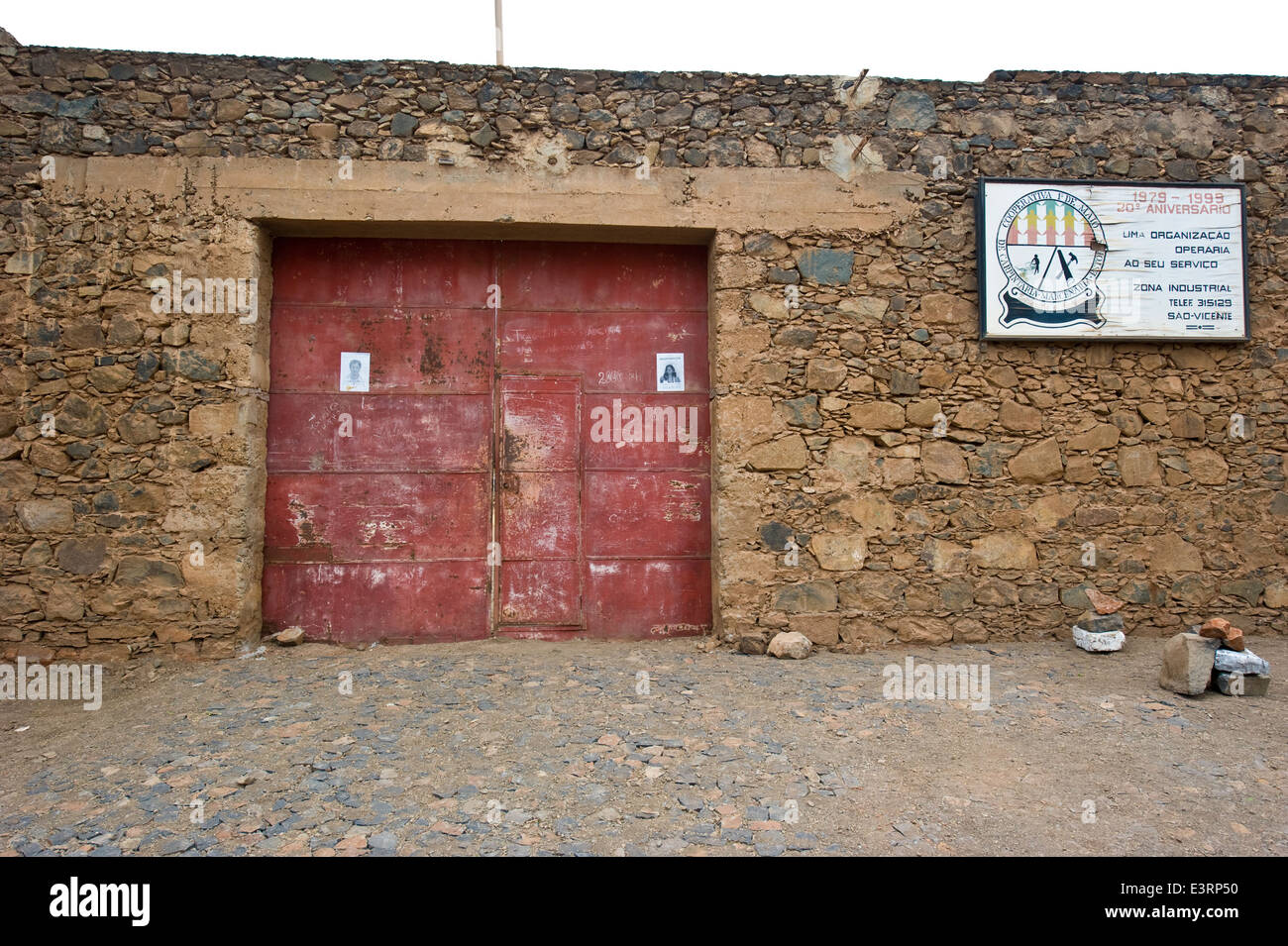 A street view in Mindelo, the only town on Sao Vicente Island, Cape ...
