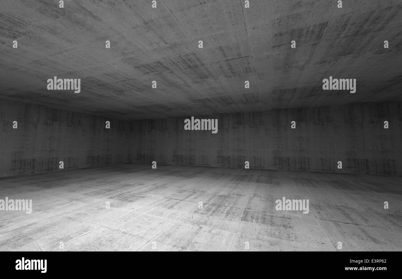 Abstract empty wide room concrete interior. 3d render Stock Photo - Alamy
