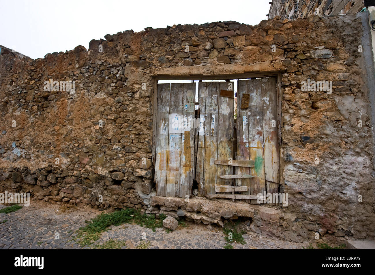 A street view in Mindelo, the only town on Sao Vicente Island, Cape ...