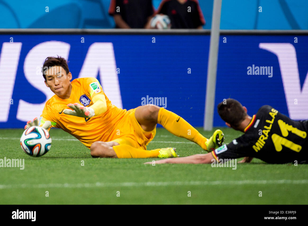 Sao Paulo, Brazil. 26th June, 2014. Kim Seung-Gyu (KOR), Kevin Mirallas ...