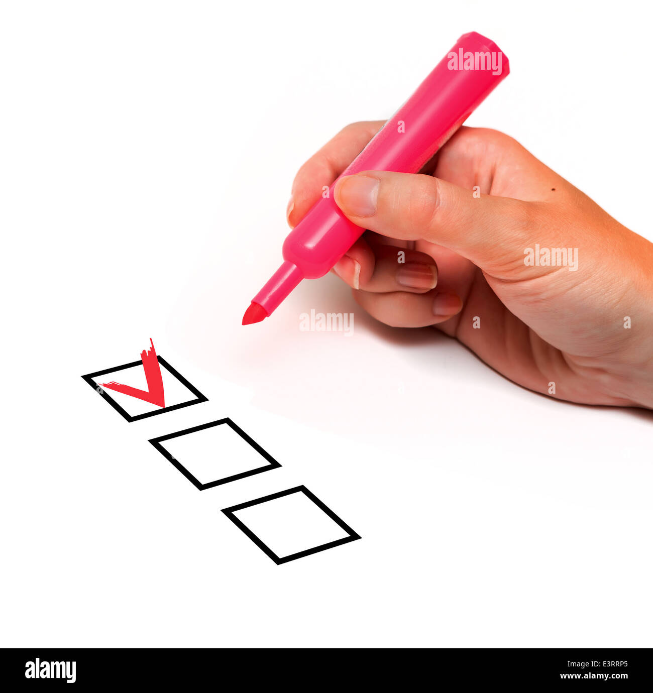 Hand drawing red positive mark Stock Photo - Alamy