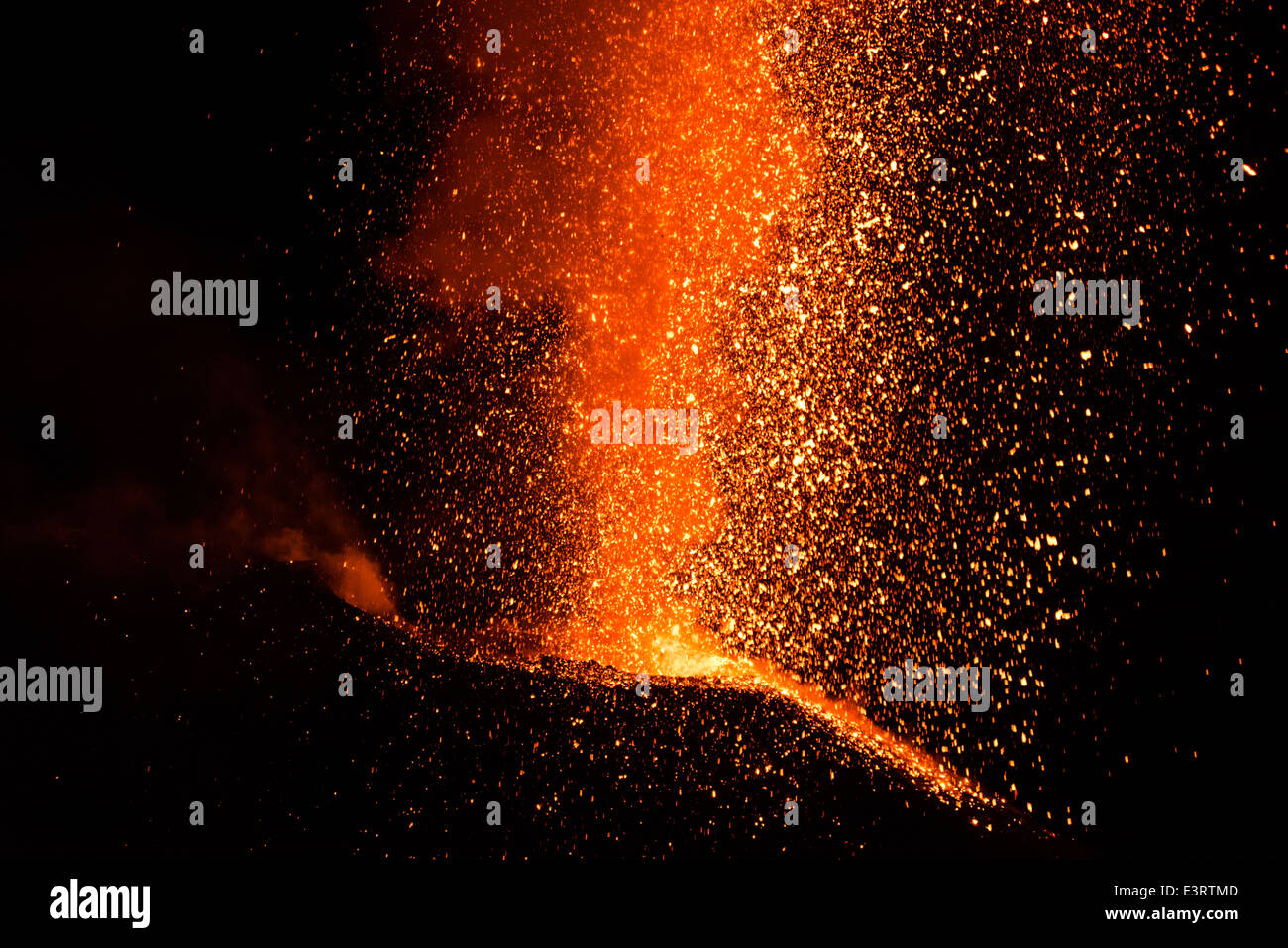 Volcanic eruption at Stromboli volcano, Eolian Islands: strombolian ...