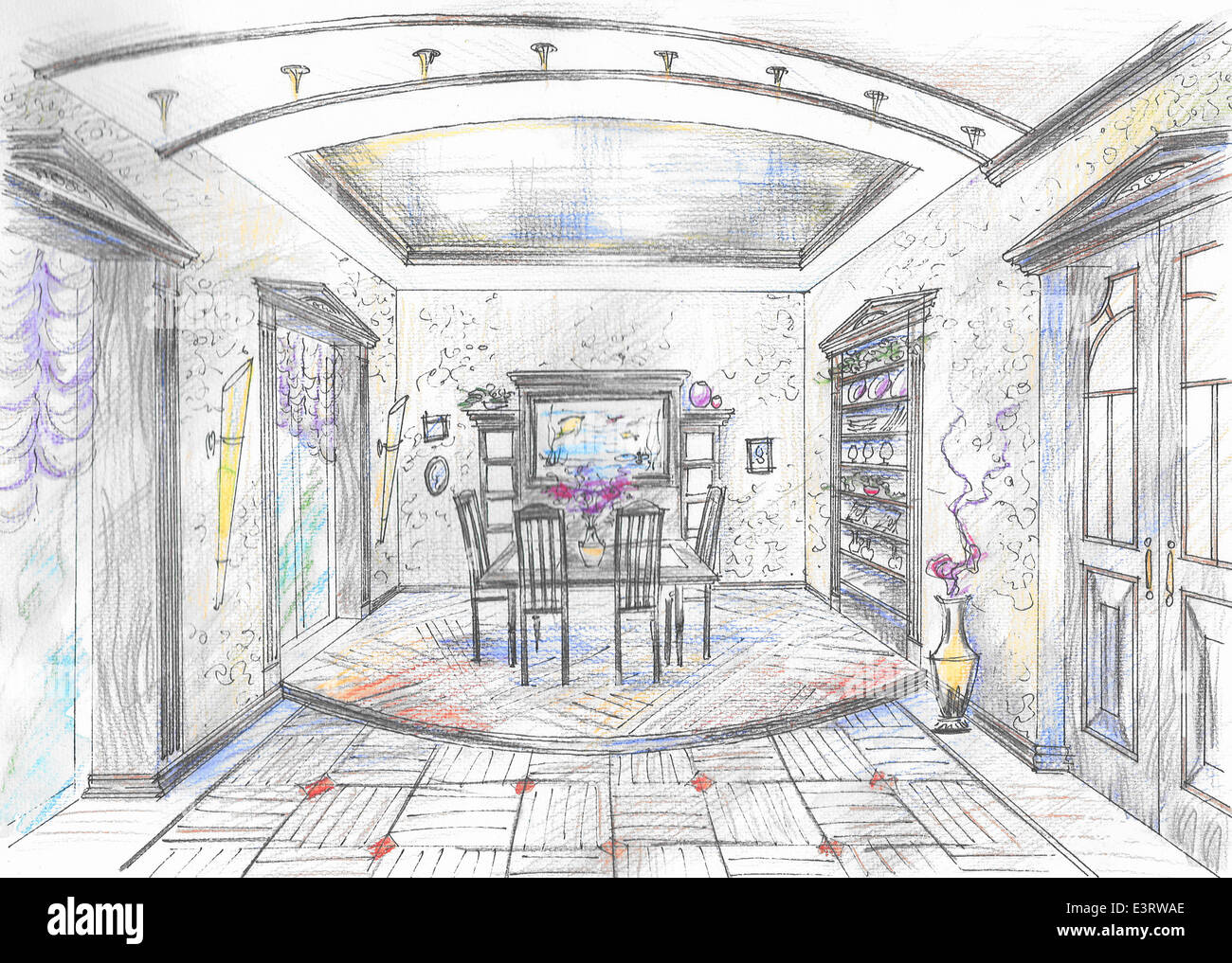 Room sketch hi-res stock photography and images - Alamy
