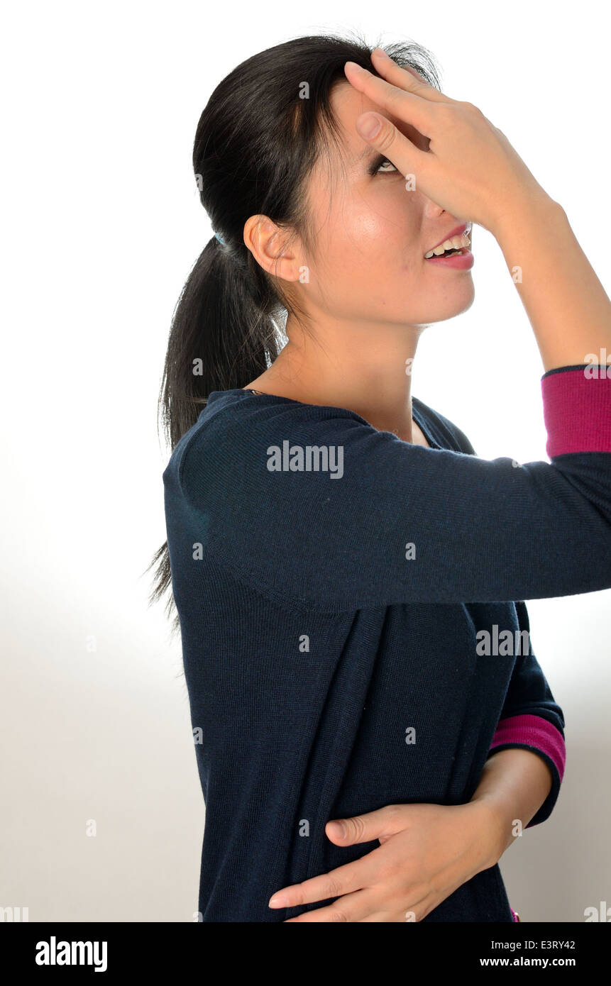 Chinese female model wears casual clothes. Asian woman, portraits with ...