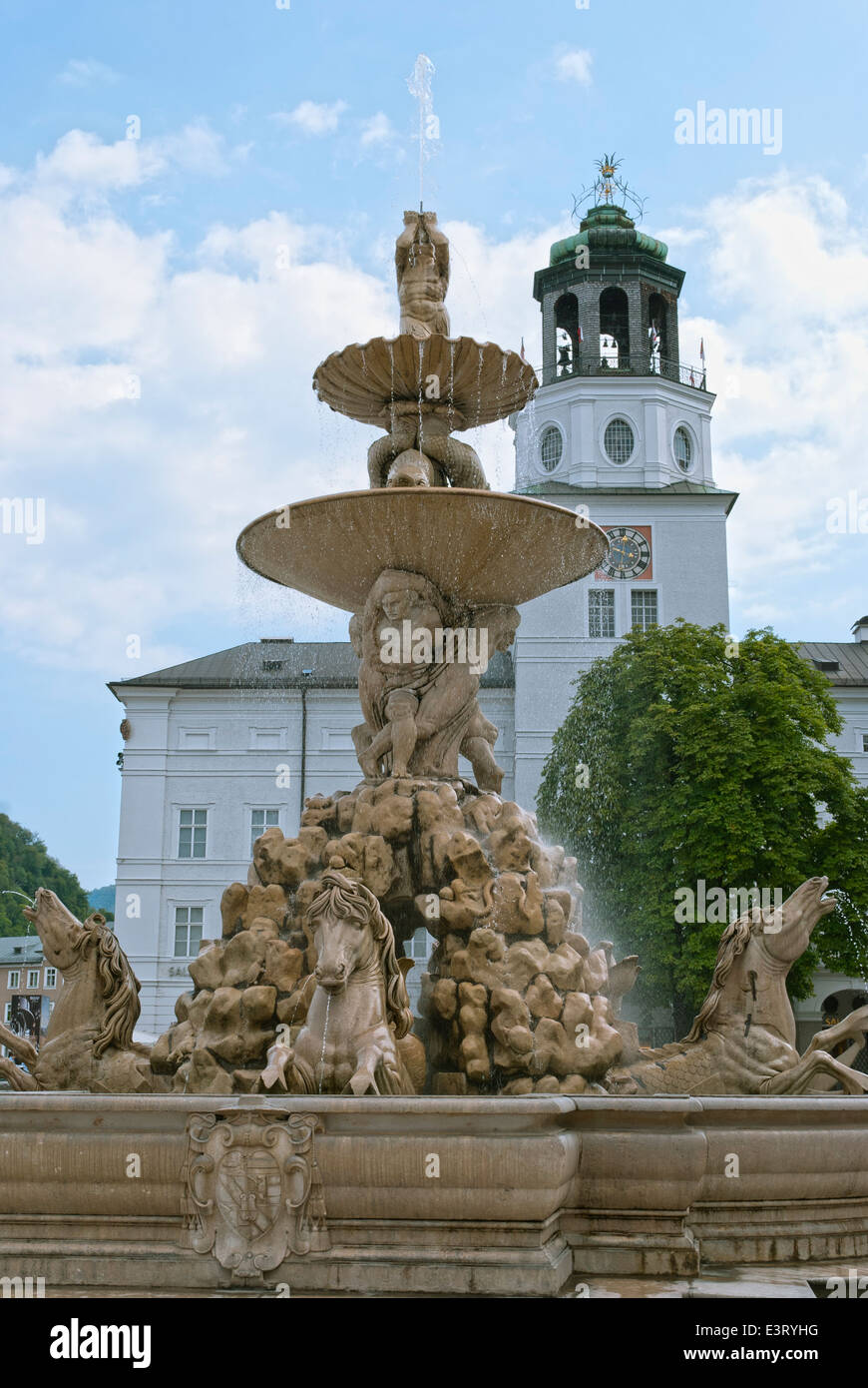 Residence Fountain, the most beautiful fountain in the city of Salzburg ...