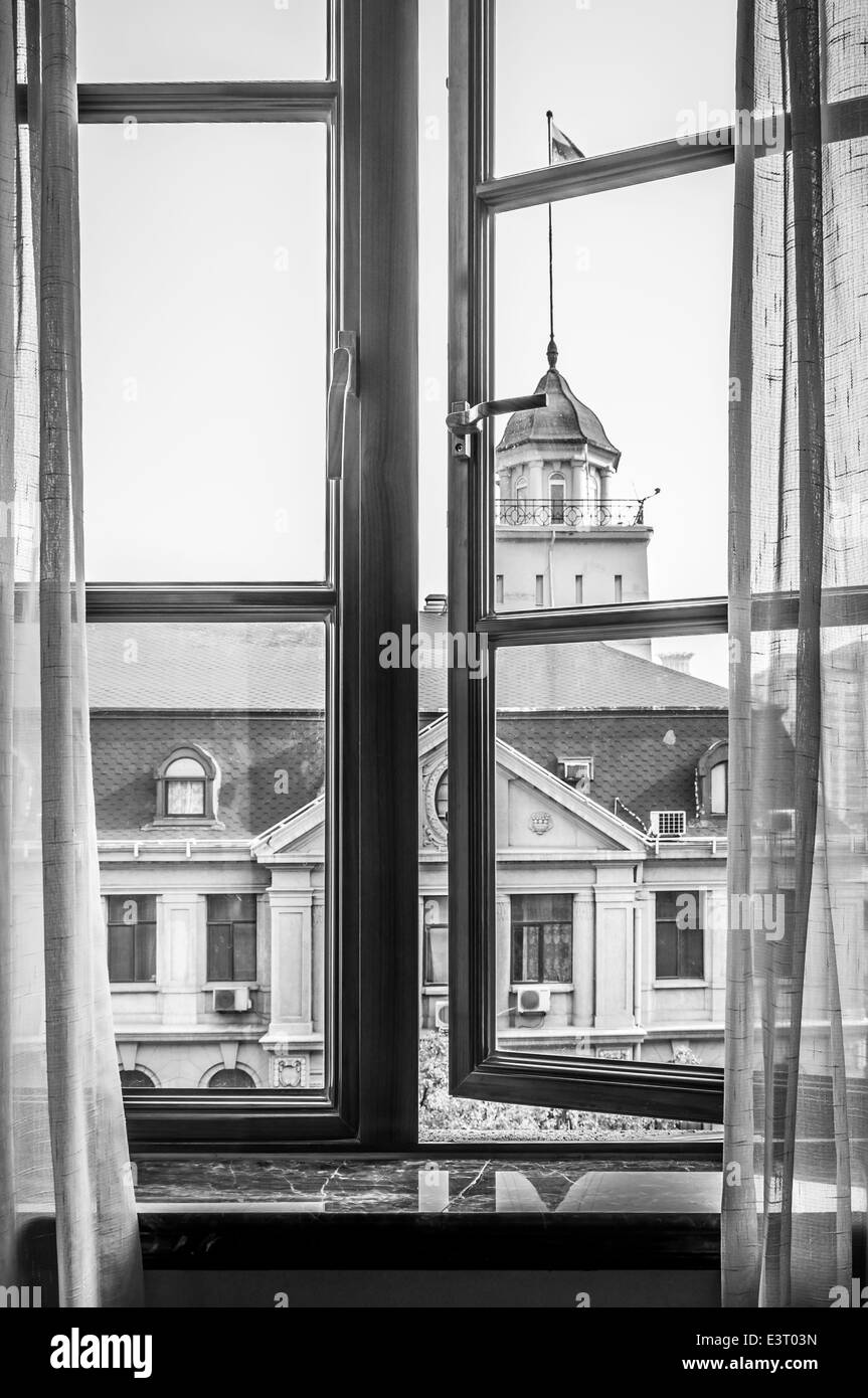 An open hotel window in Shanghai, China Stock Photo - Alamy