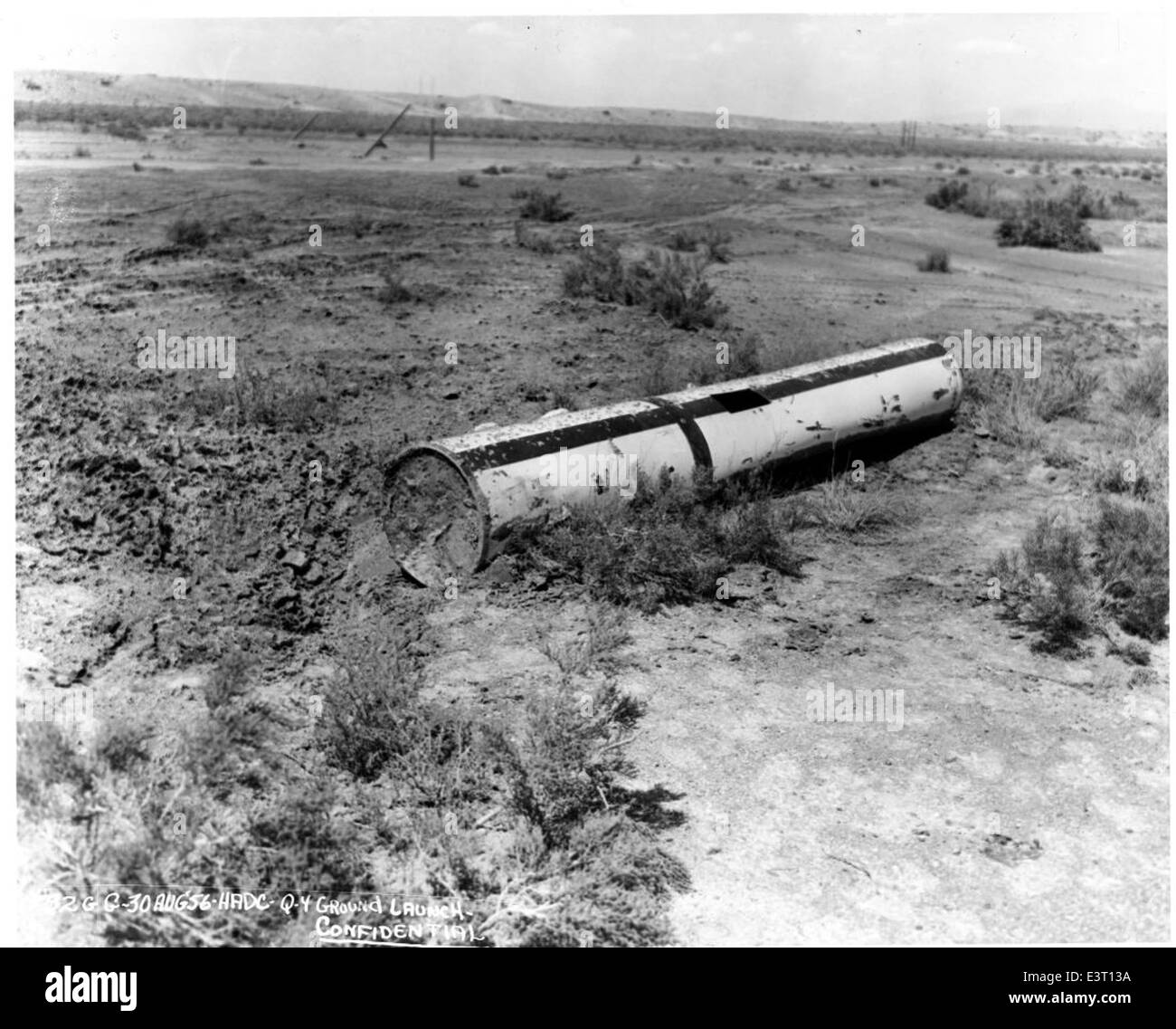 This image documents a Q-4 ground launch rail test conducted by Ryan ...