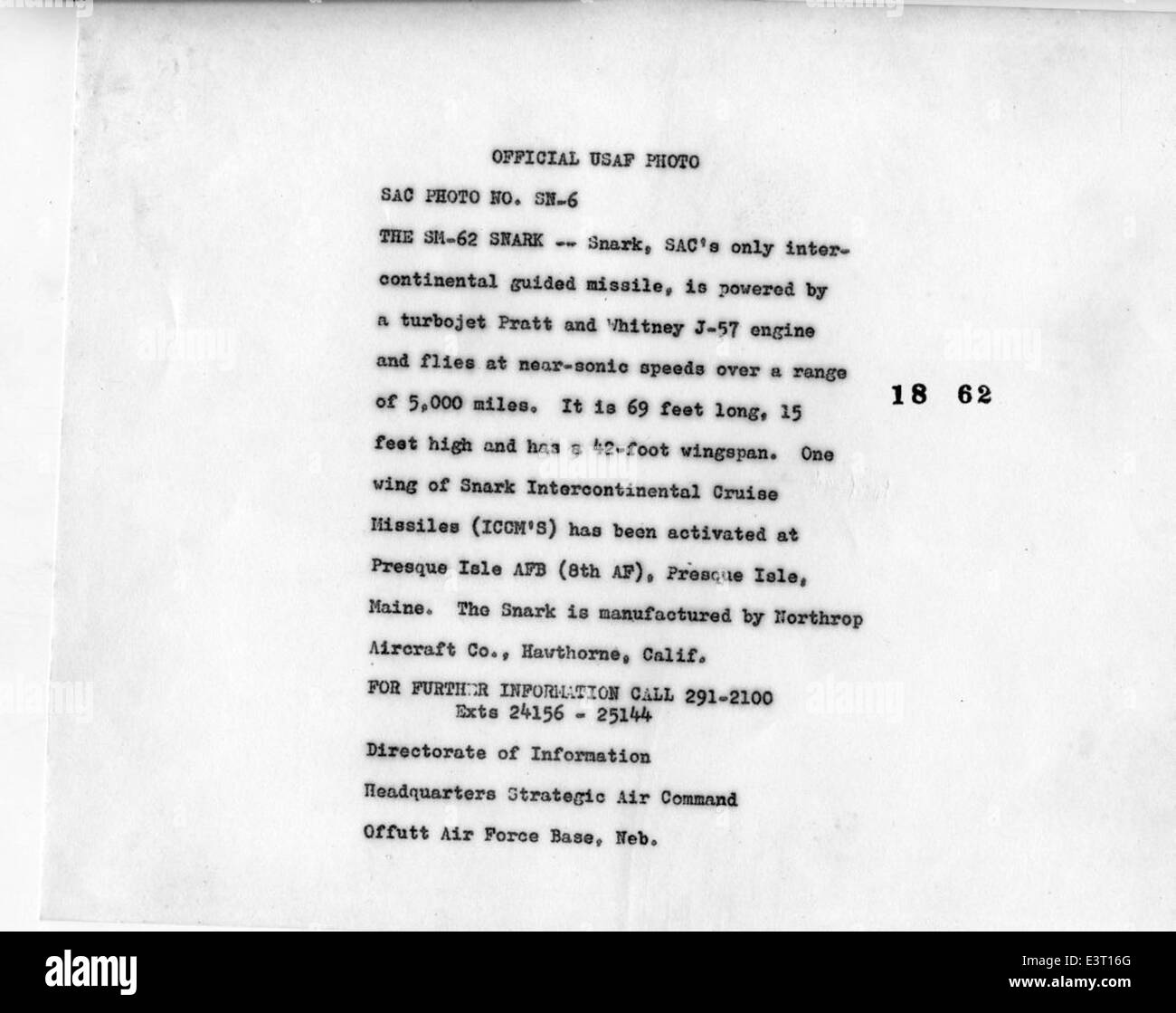 The Northrop SM-62 Snark was an early American cruise missile developed ...