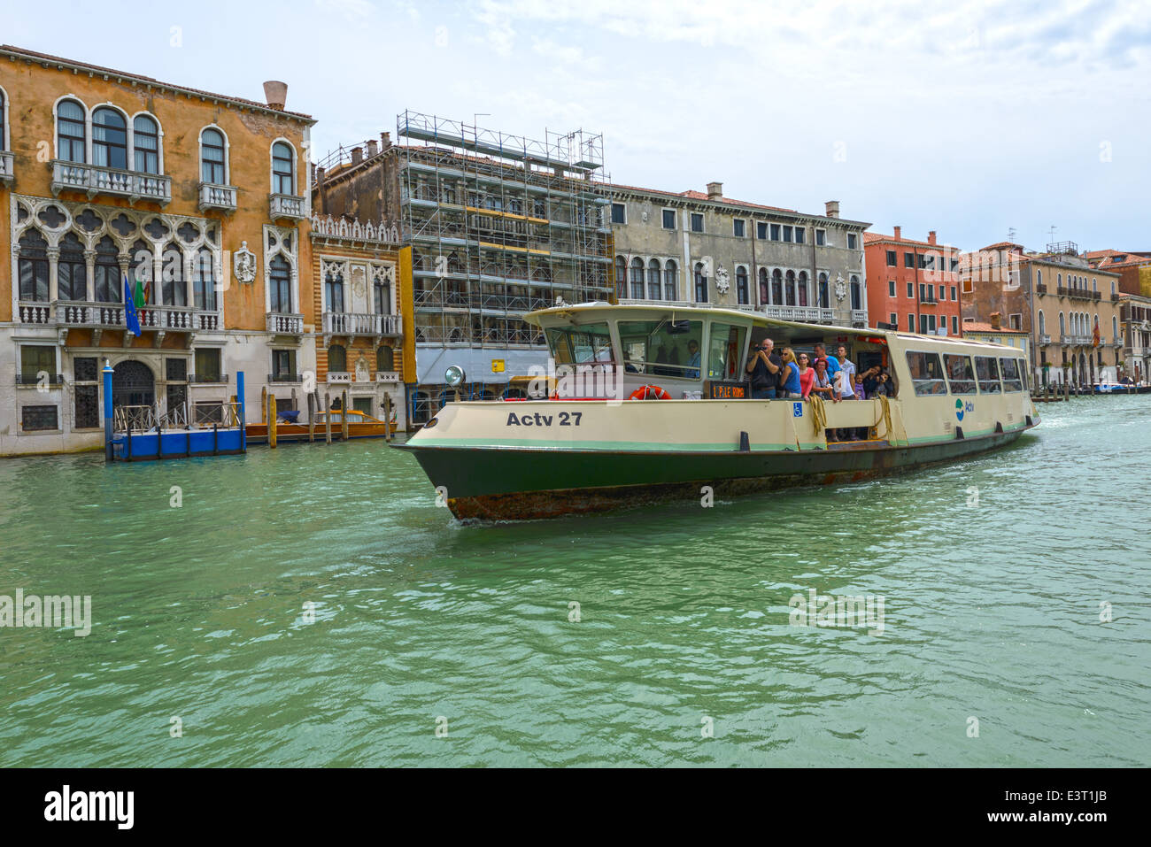 A vaporetto or water bus on the Grand Canal Venice Italy Stock Photo ...