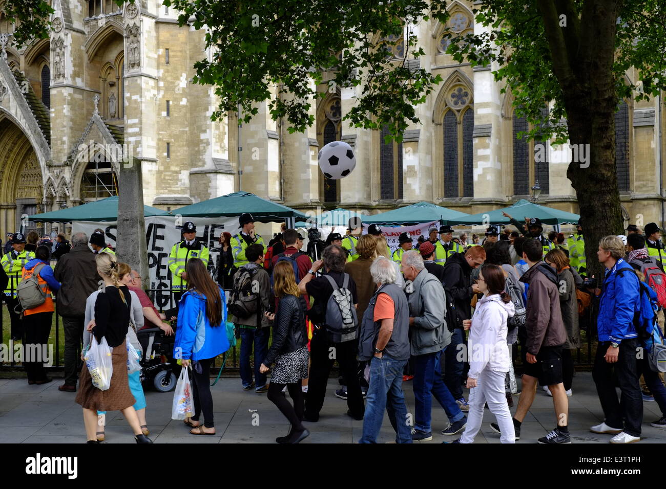 London, UK. 28th June 2014. Disabled People Against Cuts (DPAC) stage a ...