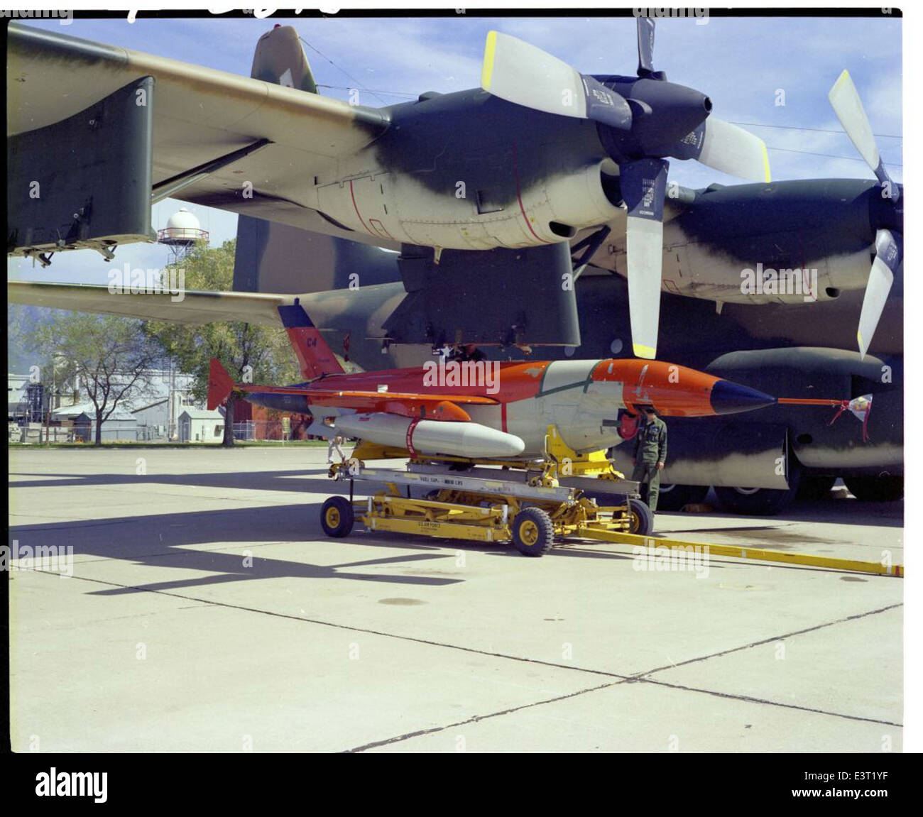 This USAF photo shows a BGM-34C drone, a variant of the Lockheed C-130 ...