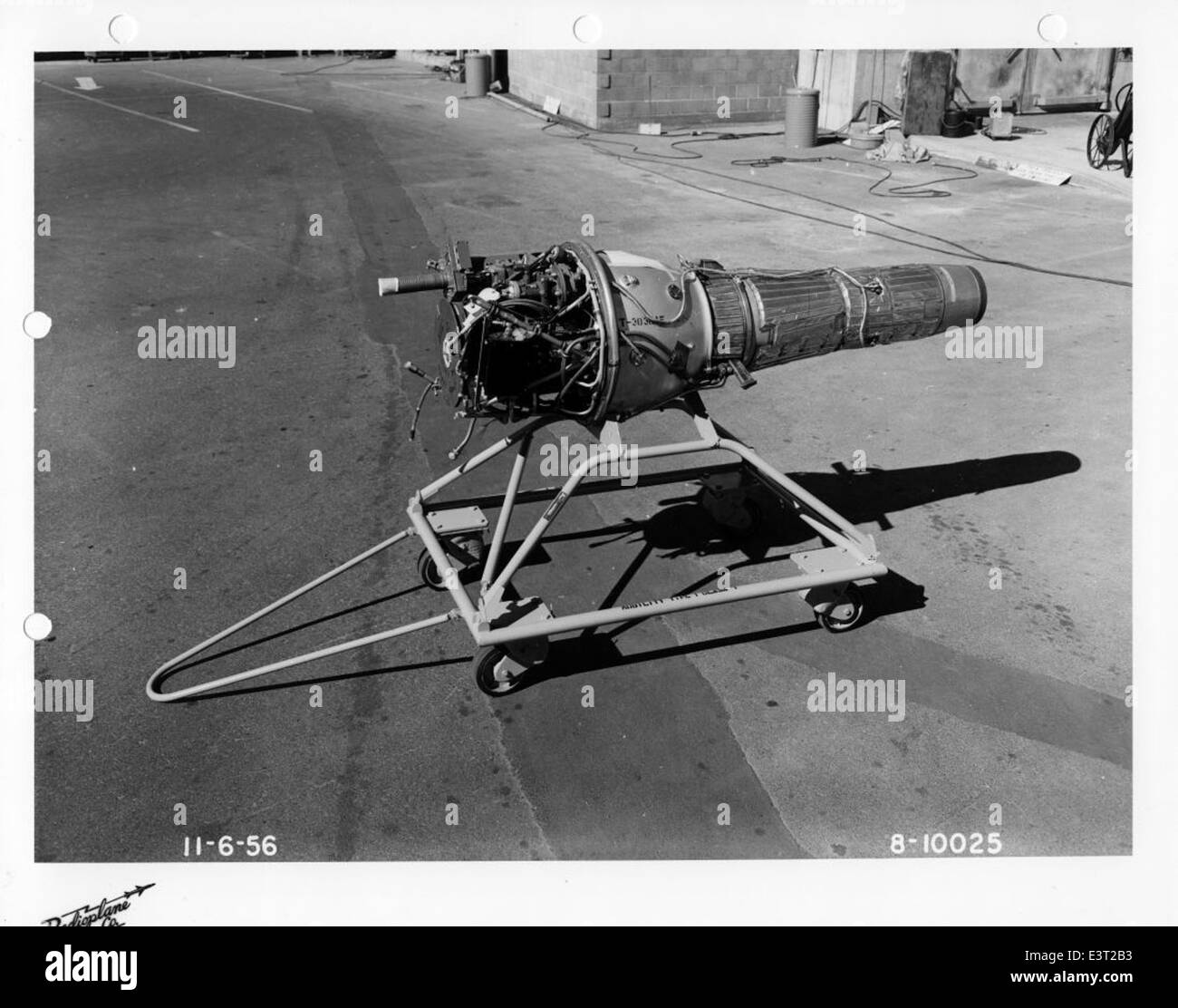 This 1956 scan of the Radioplane RP-54D shows the engine and dolly used ...