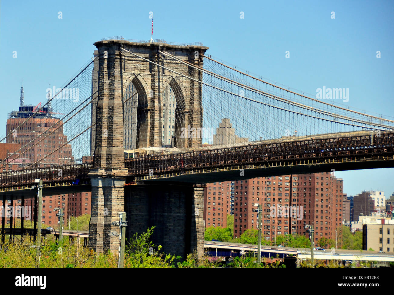 Neo gothic bridge tower cables hi-res stock photography and images - Alamy