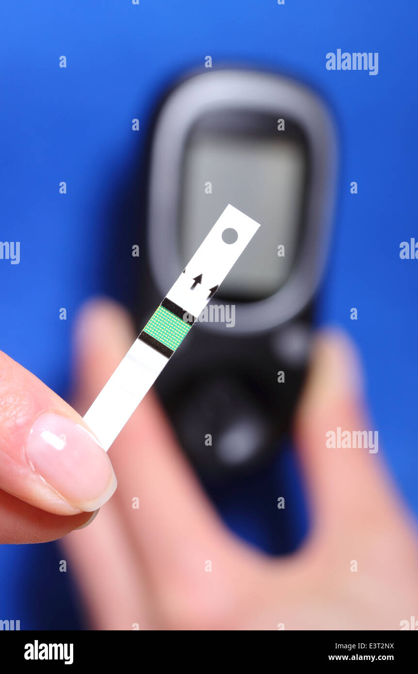 Closeup strip glucose testing hi-res stock photography and images - Alamy