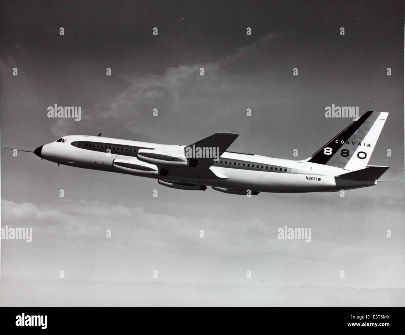 This image features the Convair 880, a passenger airliner developed in ...