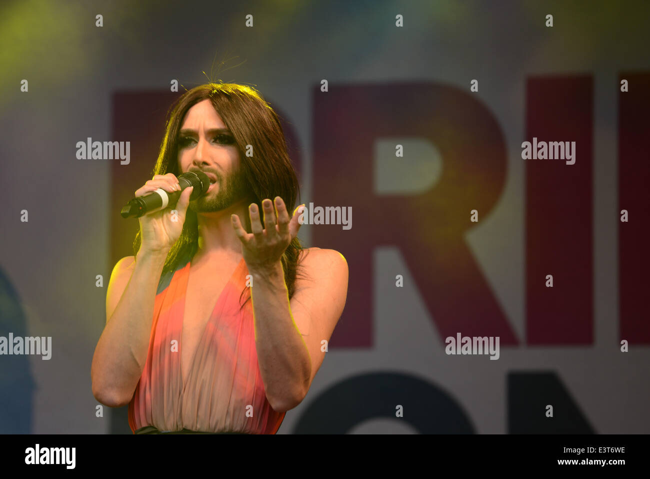 London, UK. 28th June, 2014. Eurovision Song Contest winner Conchita ...