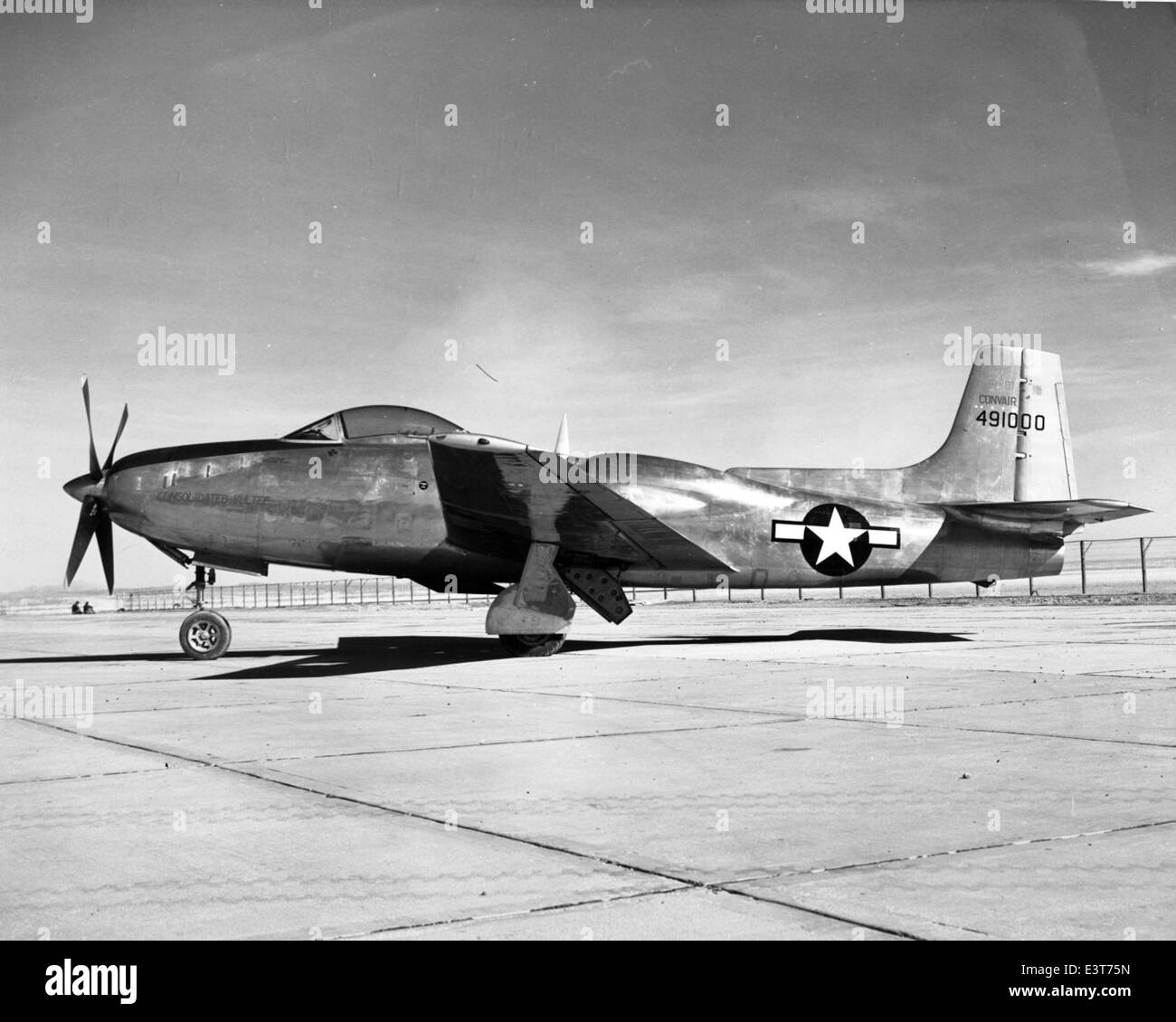 This image shows the Consolidated XP-81, a prototype aircraft developed ...