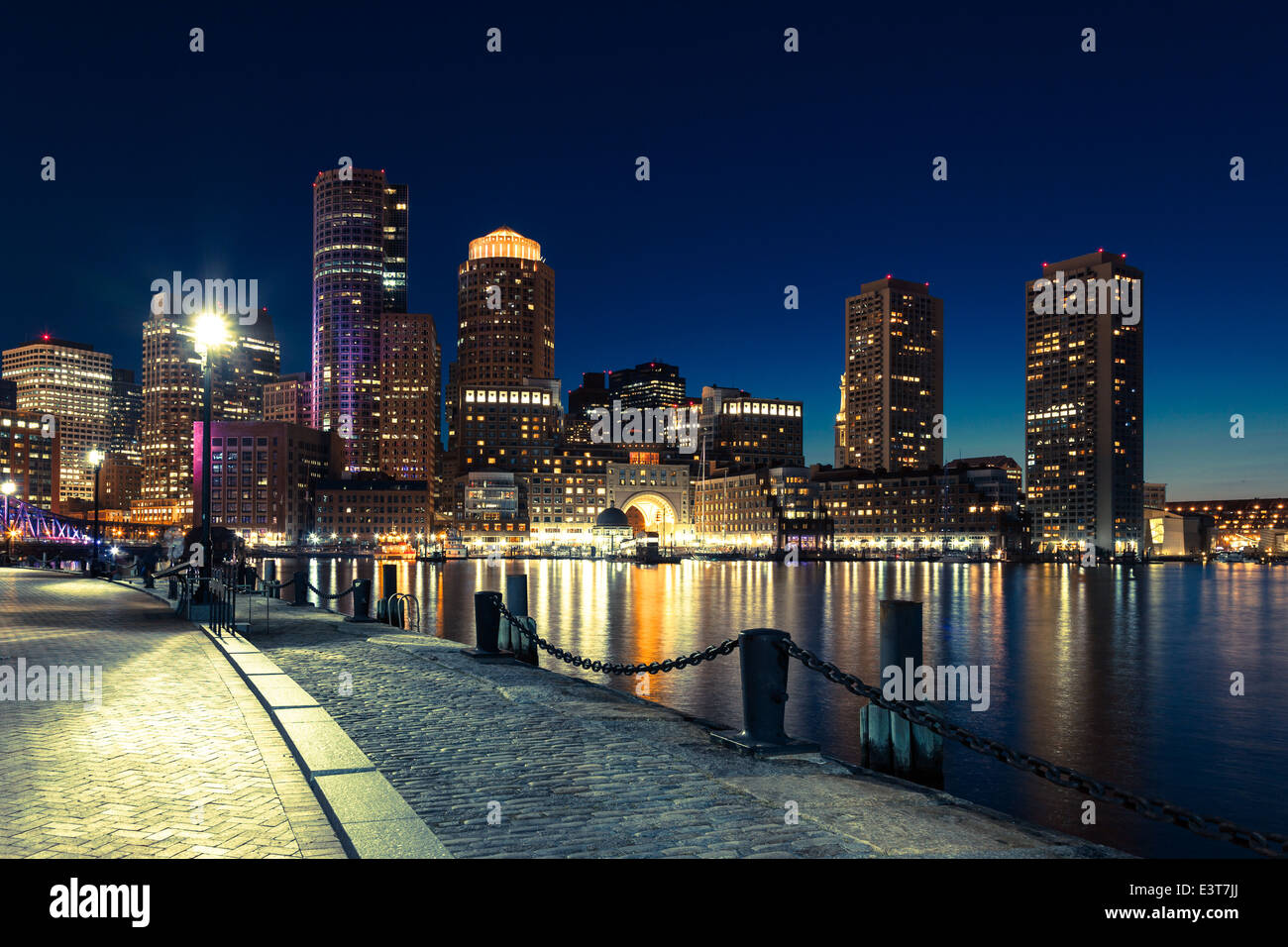 Boston harbor waterfront night hi-res stock photography and images - Alamy