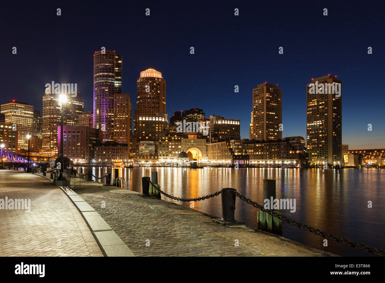 Boston harbor waterfront night hi-res stock photography and images - Alamy