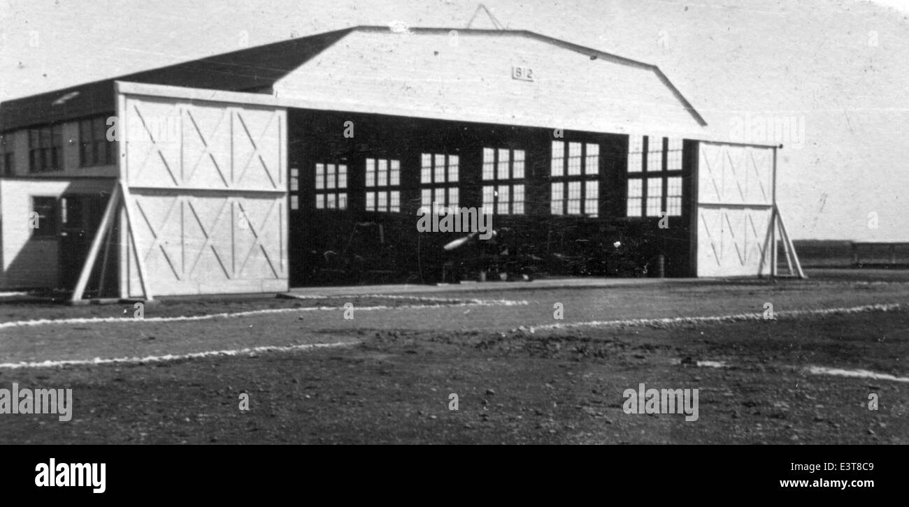 This image from the Kelly Field Scrapbook captures a hangar at Kelly ...