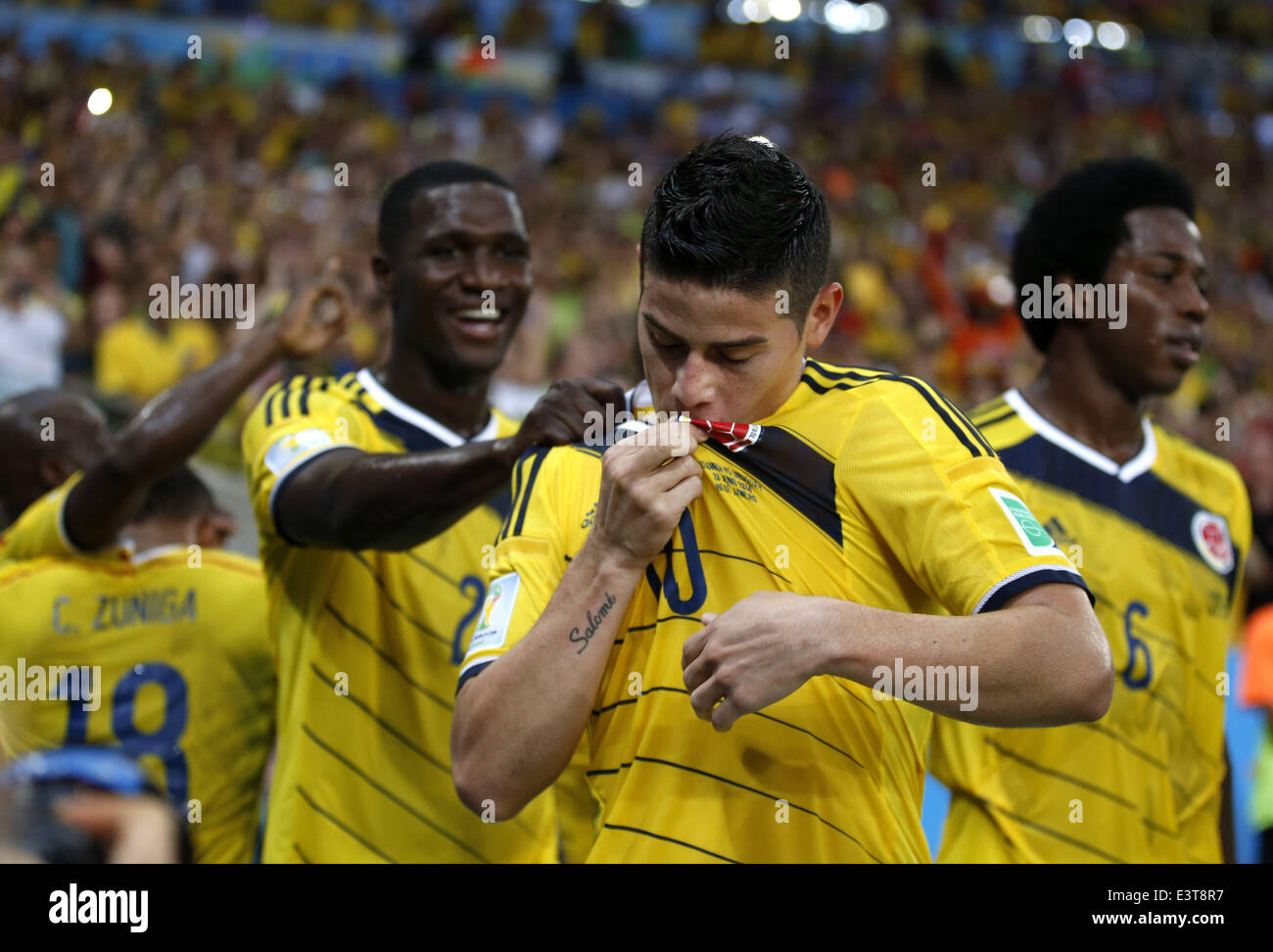 Rio De Janeiro, Brazil. 28th June, 2014. Colombia's James Rodriguez ...