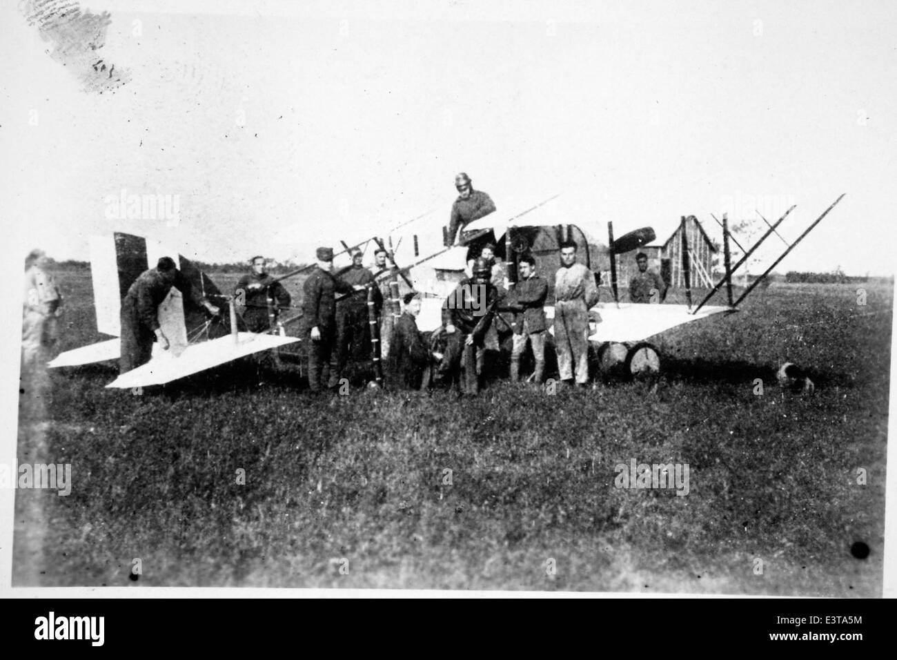 This photograph features a Caudron aircraft and its crew, including Lou ...