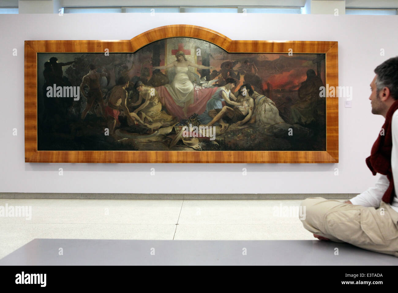 Painting entitled 'Charitas' (1886) by Czech Art Nouveau painter Alfons ...