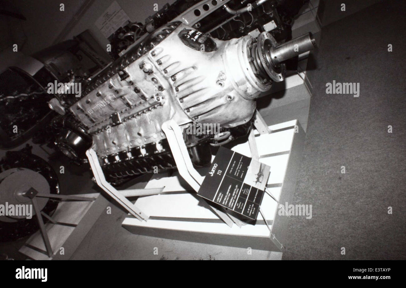 This image shows a Jumo 213 engine, a German aircraft engine used ...