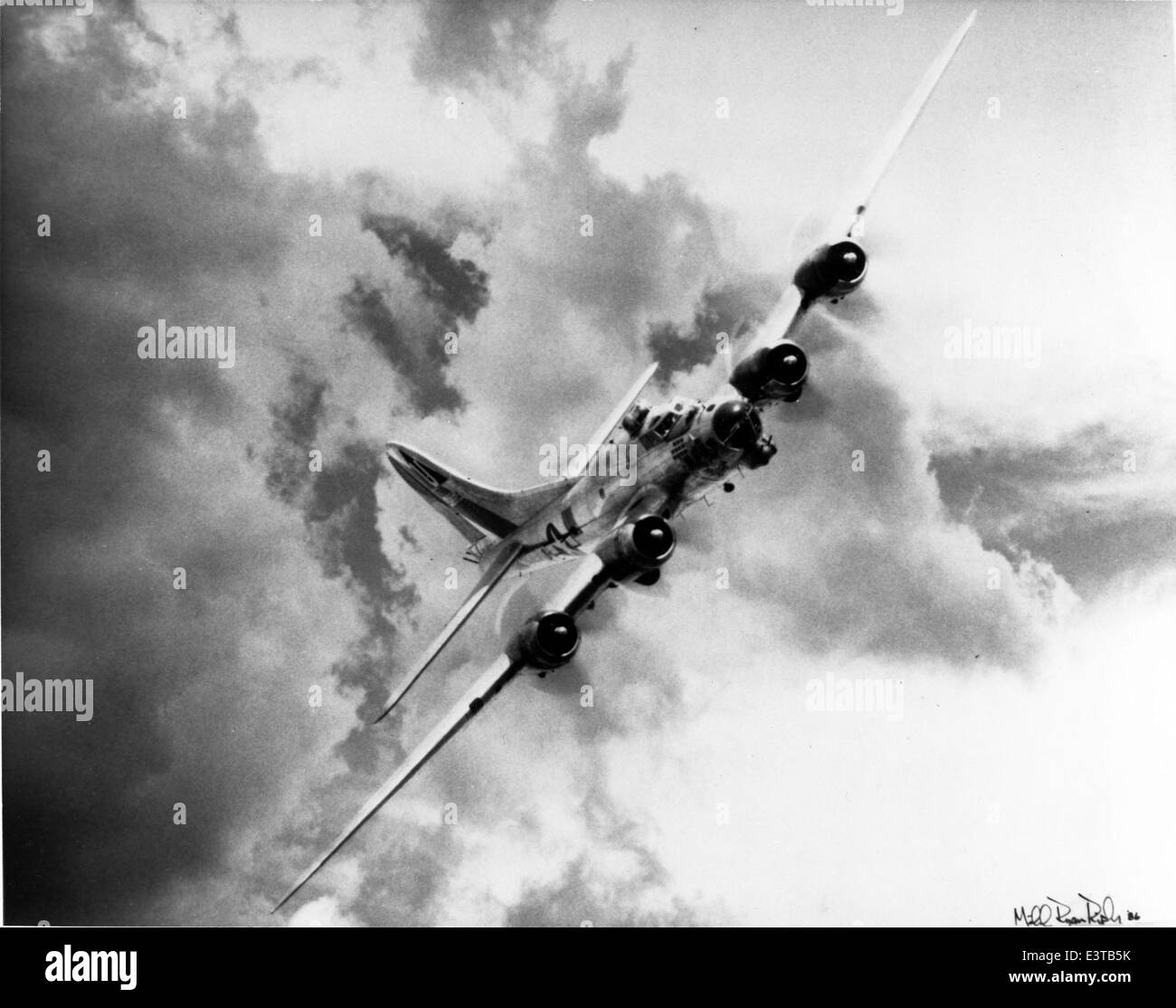 This image features two Boeing B-17G Flying Fortress bombers, 44-8464 ...