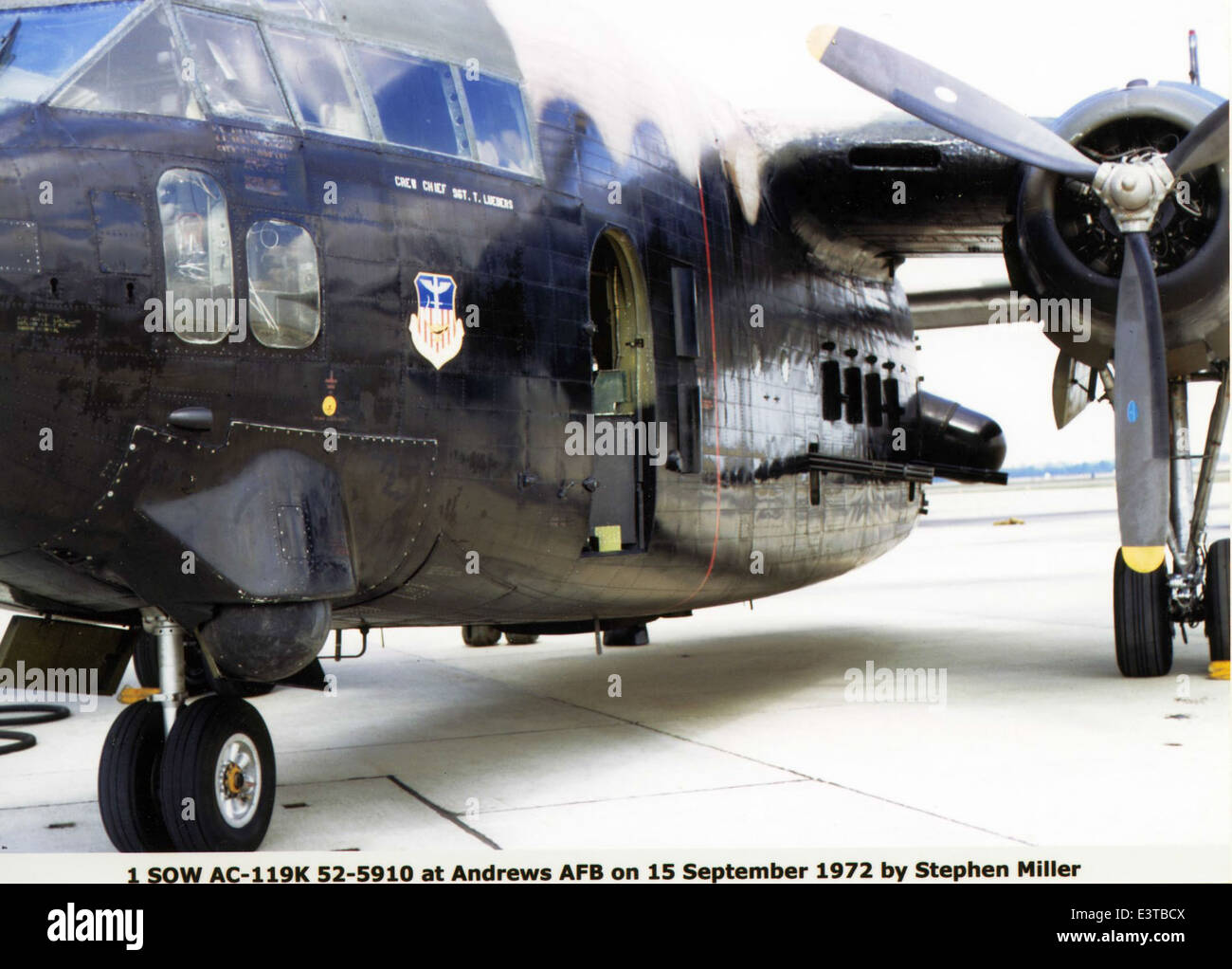 Fairchild AC-119K, 52-5910, 1st SOW, Andrews AFB, Sep72, Stephan Miller ...