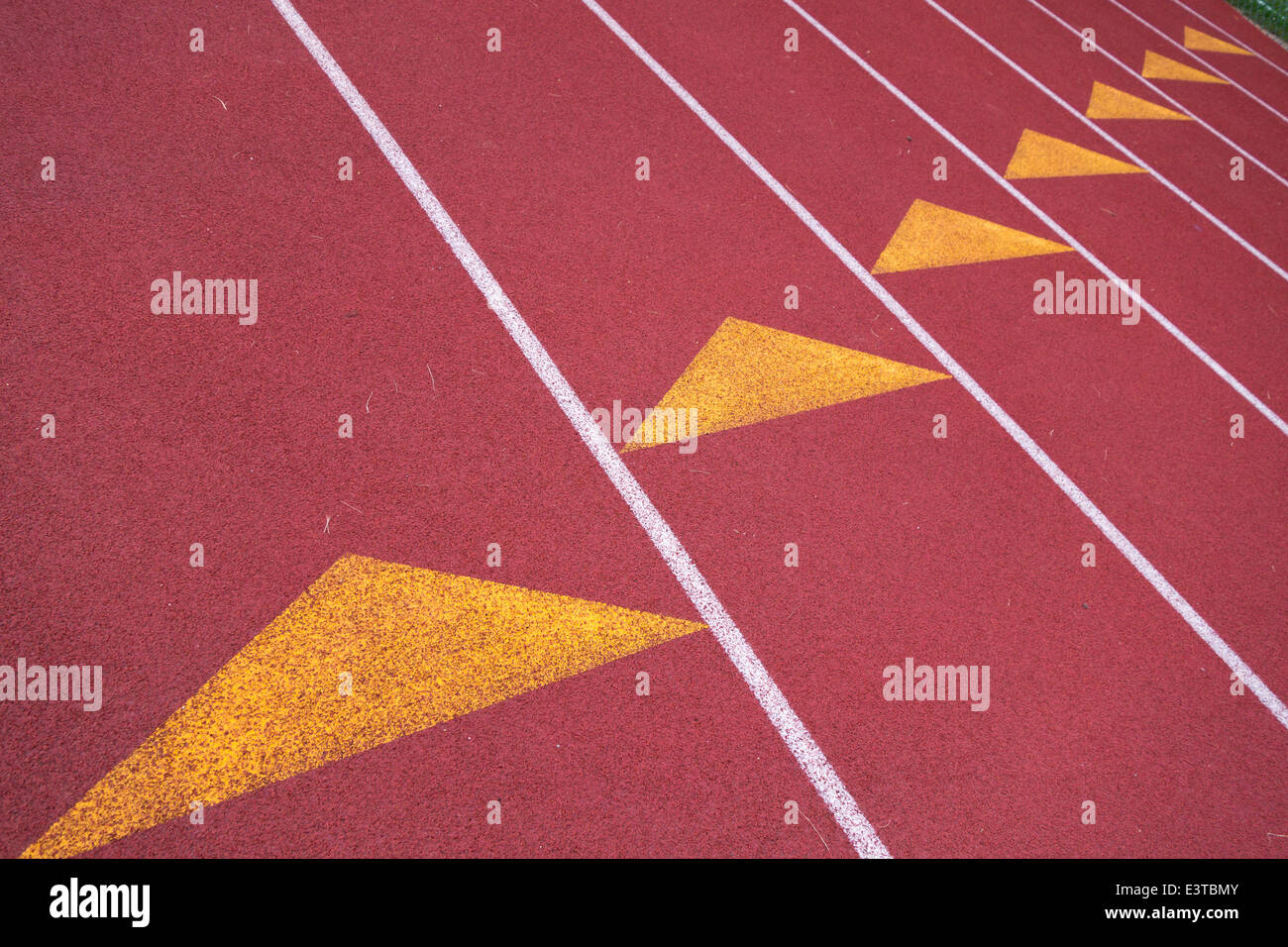 Markings and arrows on a running track, Pittsburgh, Pennsylvania Stock ...