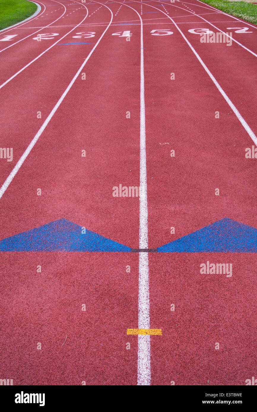 Markings and arrows on a running track, Pittsburgh, Pennsylvania Stock ...