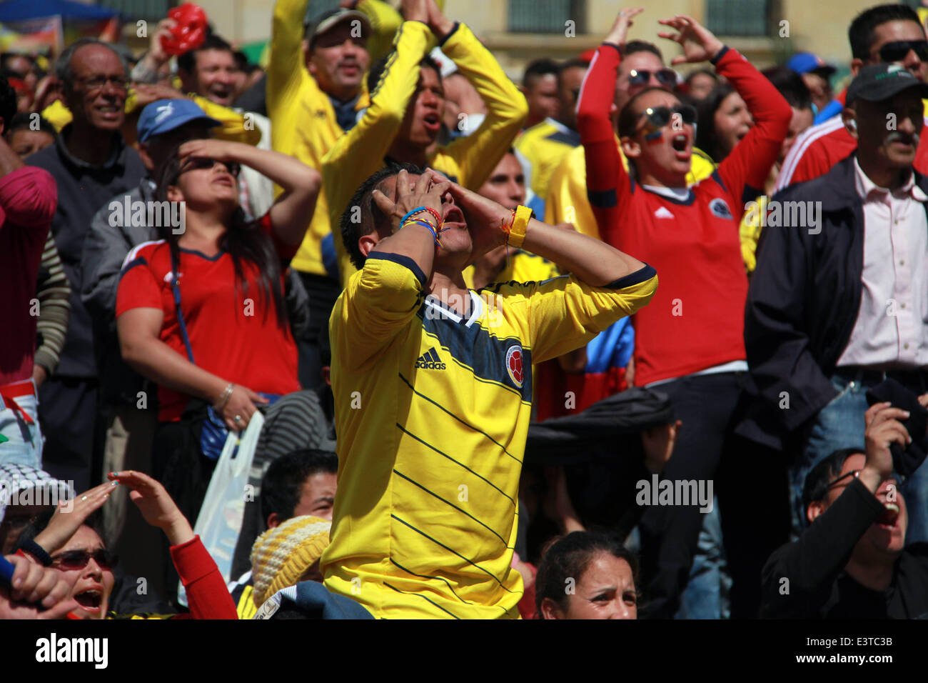 Bogota, Colombia. 28th June, 2014. The Colombians joyfully celebrate at ...