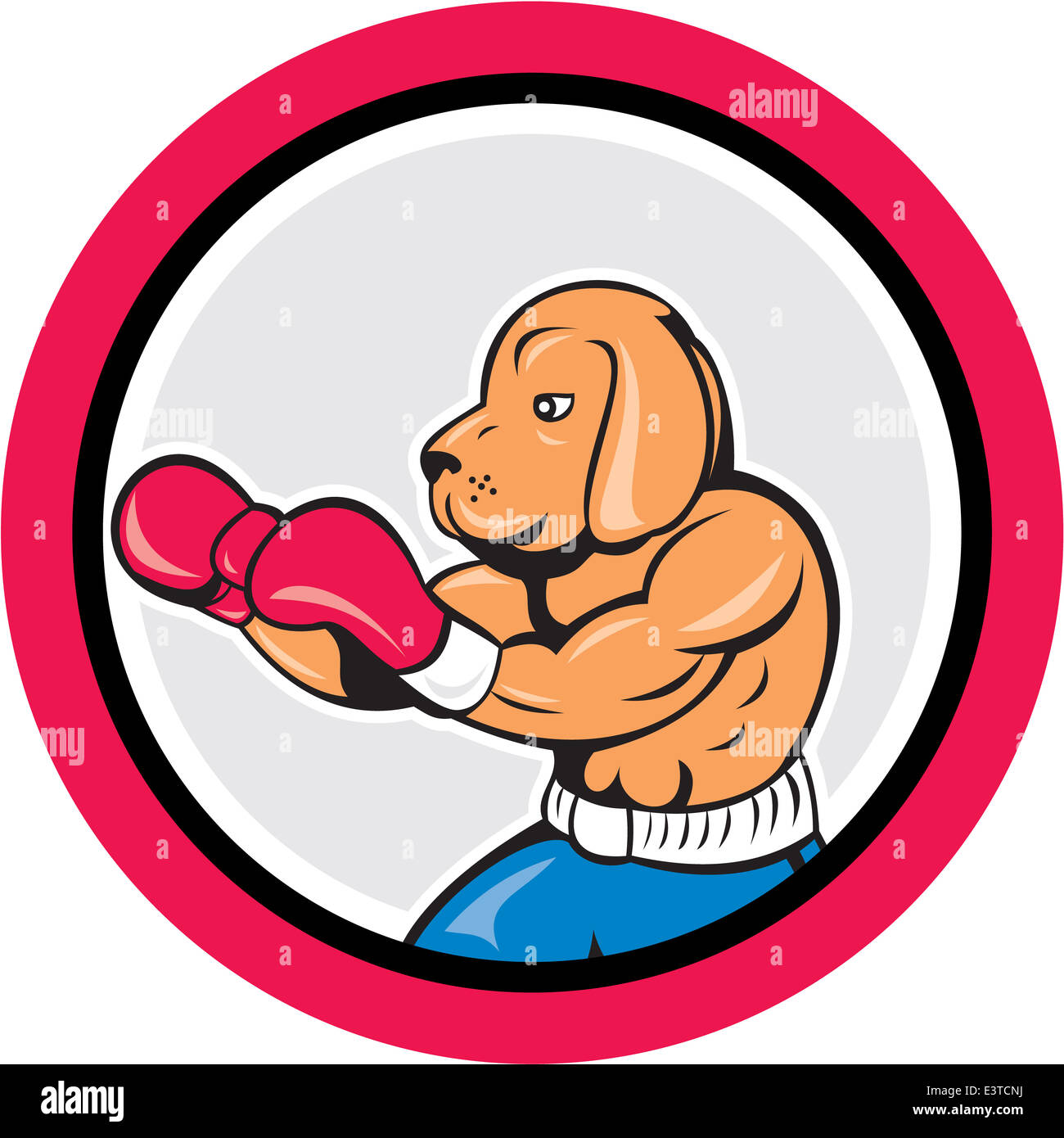 Illustration of a dog boxer boxing jabbing viewed from the side set ...