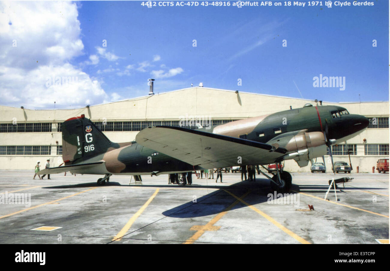The Douglas AC-47D, tail number 43-48916, was part of the 4412 CCTS at ...