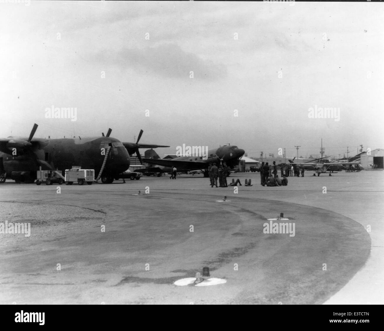 Douglas AC-47D, with early C-130, via Mutza Stock Photo - Alamy