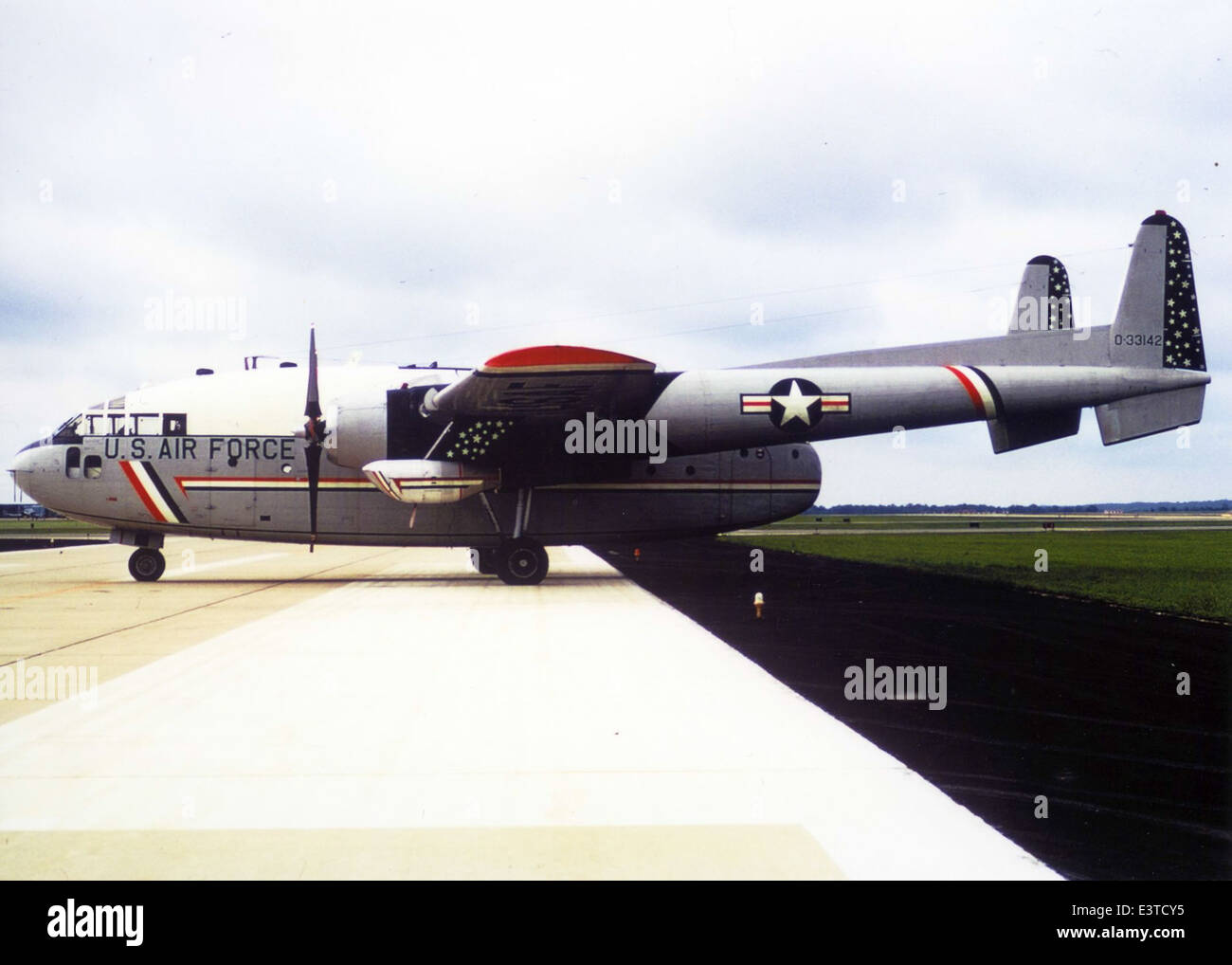 The Fairchild YC-119H, with the registration numbers 51-2585 and 53 ...