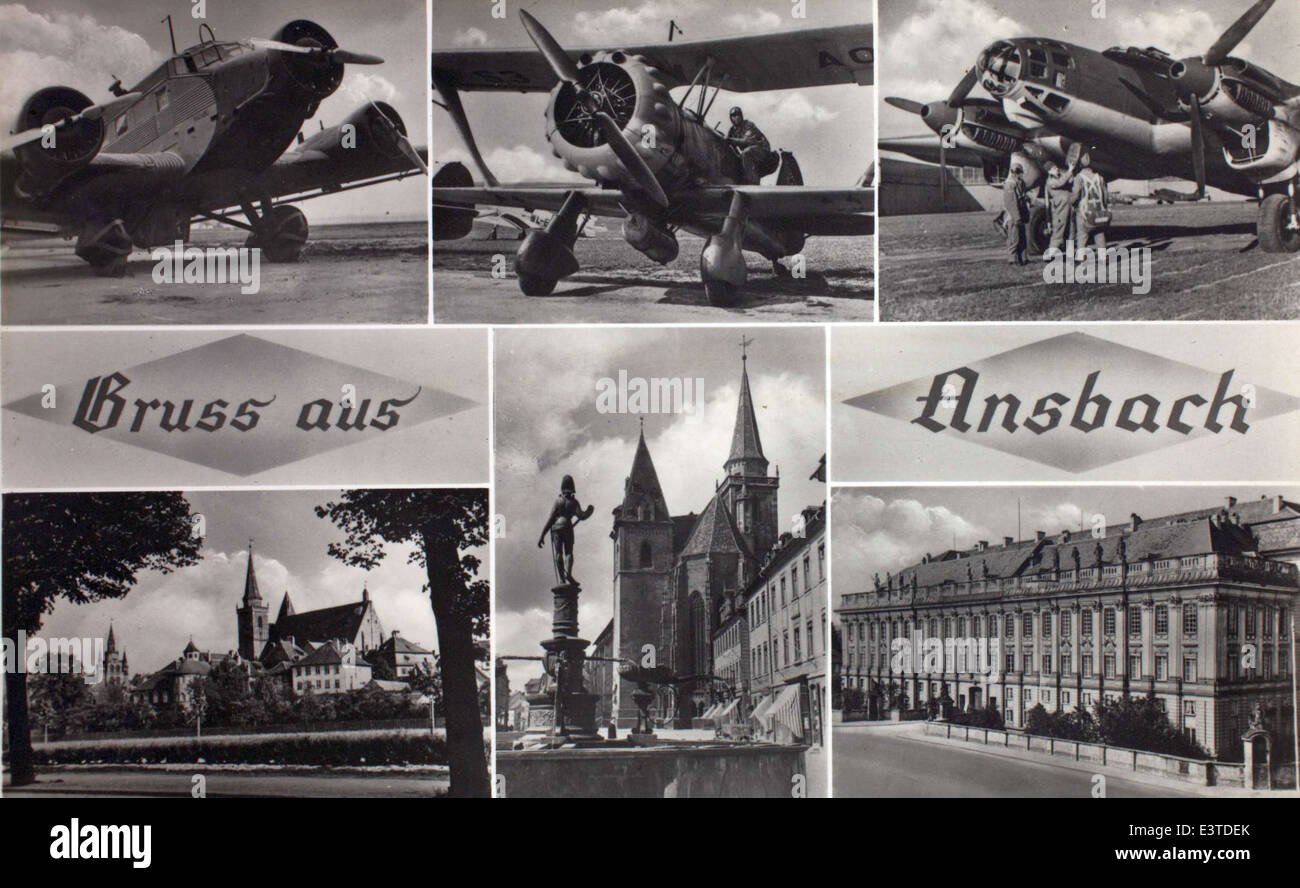 This image shows the town of Ansbach, Germany, located in the ...