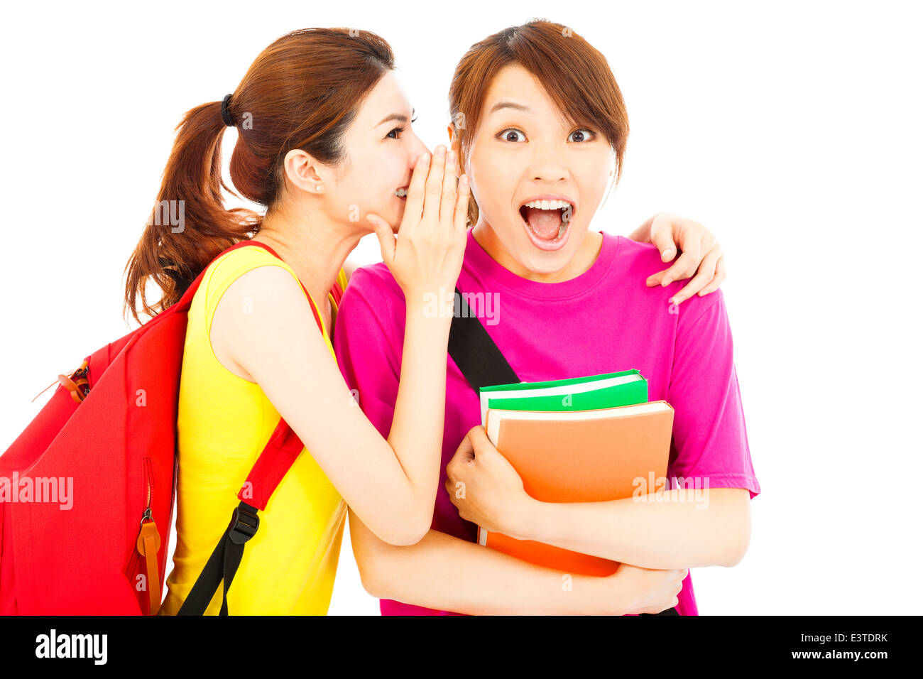 happy young student talking about a surprising event Stock Photo - Alamy
