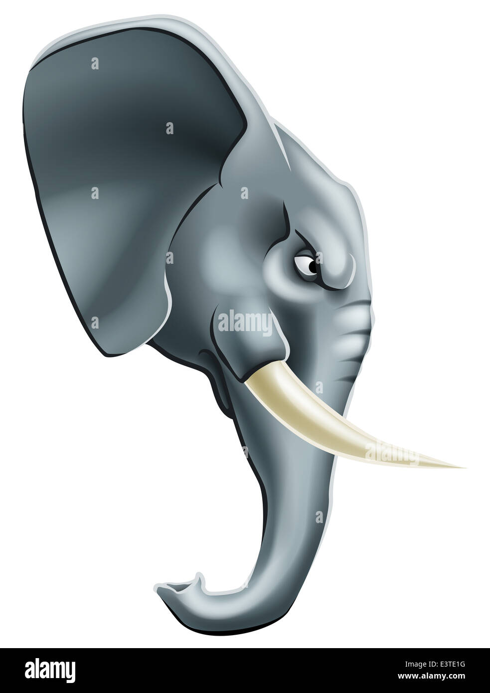 An illustration of a fierce elephant animal character or sports mascot ...